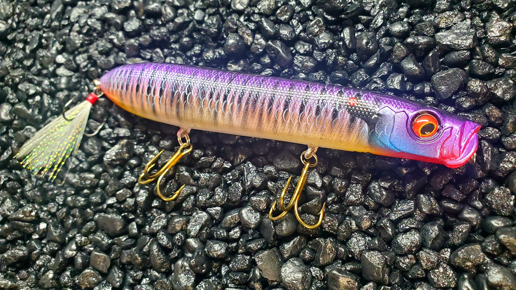 Purple Bluegill Large Shower Popper – Northwoods Lures